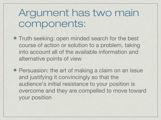 Argument in academic writing | PPT
