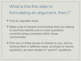 Argument in academic writing | PPT