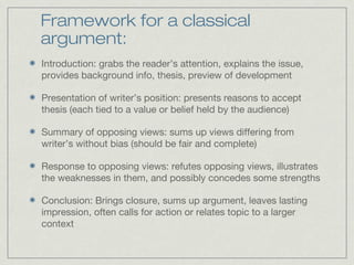 Argument in academic writing | PPT