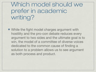 Argument in academic writing | PPT