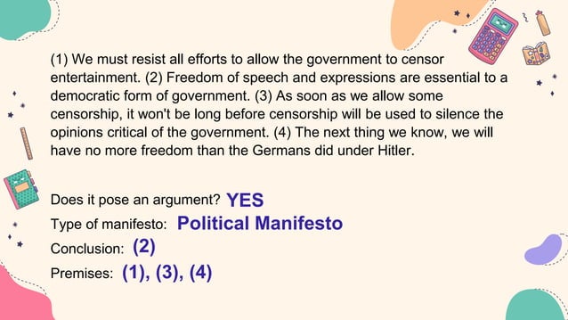 Manifesto, Arguments in Manifesto, Types of Manifesto | PPTX