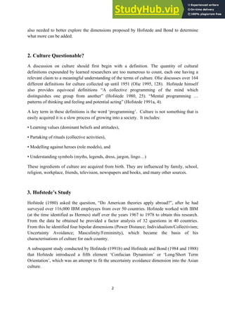 Argument In Support And Against Of Hofstede Work | PDF