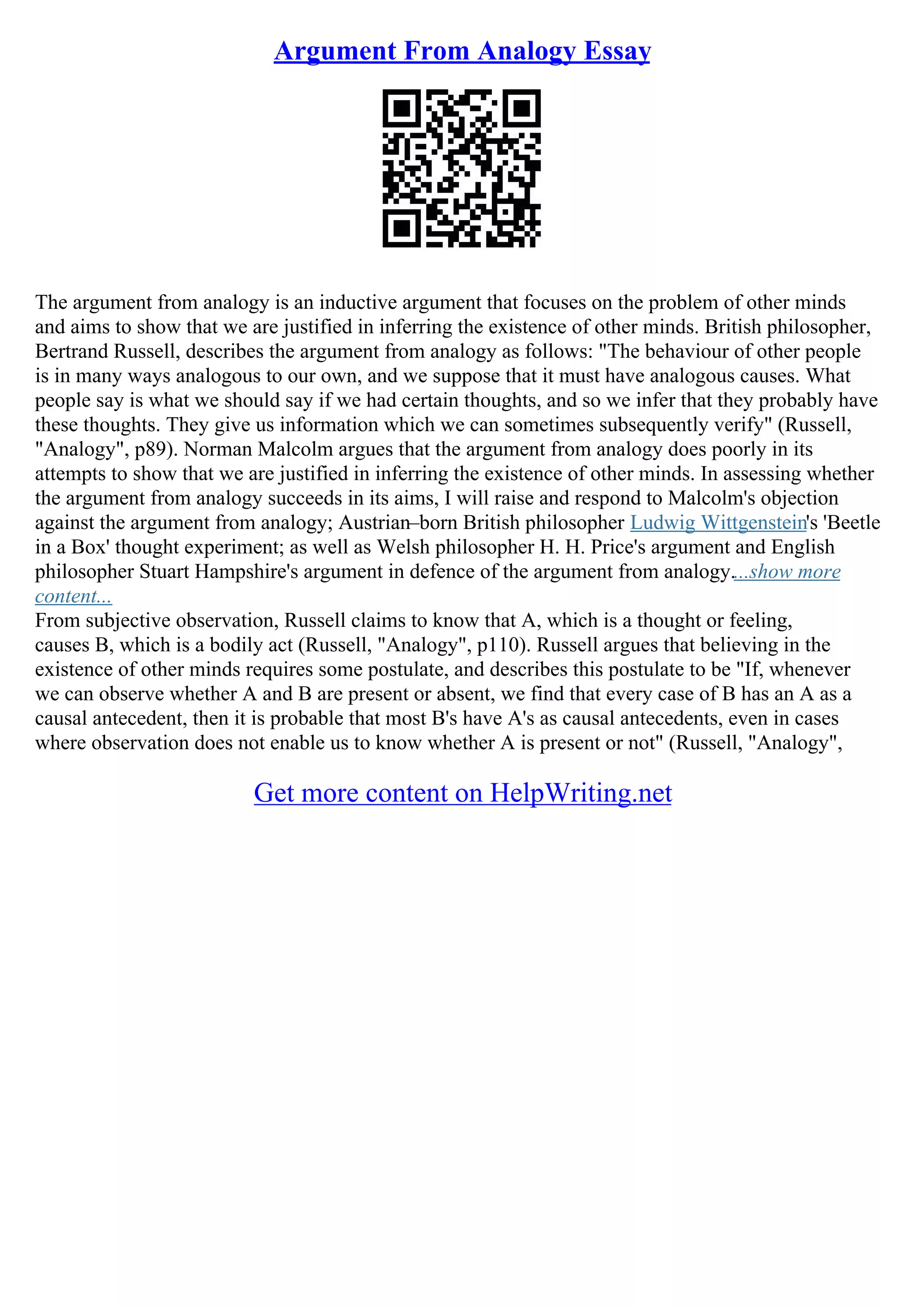 Argumentive Essays | PDF