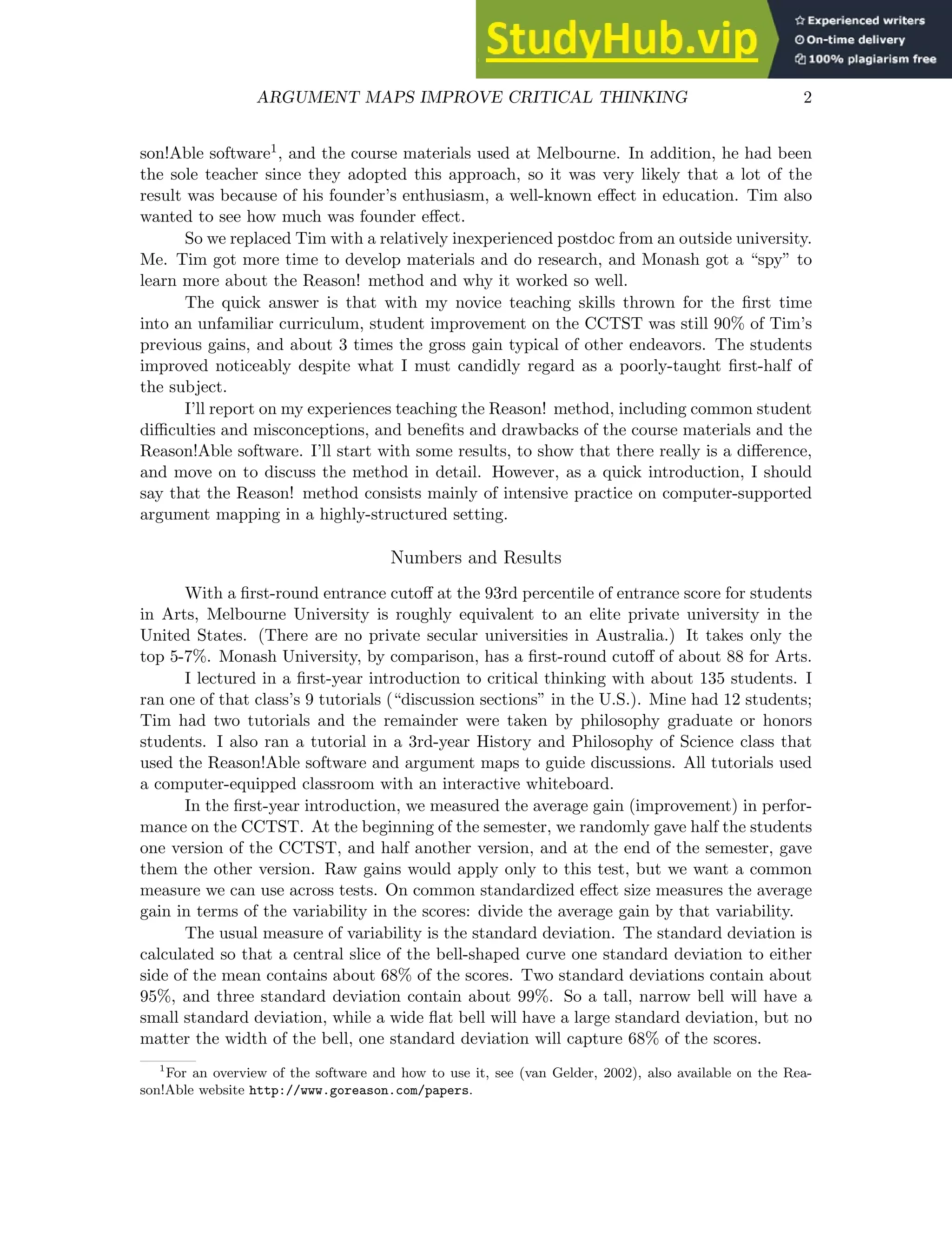 Argument Maps Improve Critical Thinking | PDF