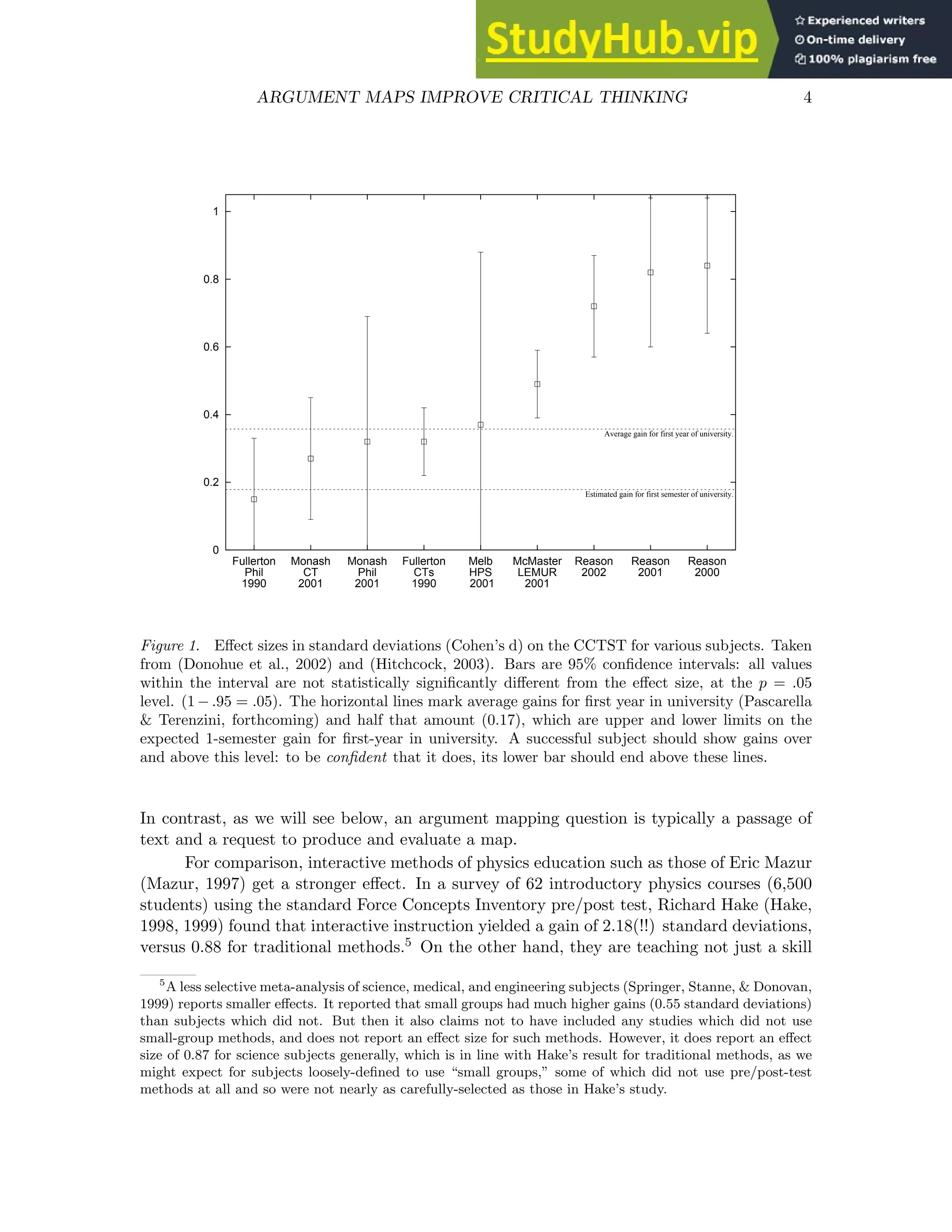 Argument Maps Improve Critical Thinking | PDF