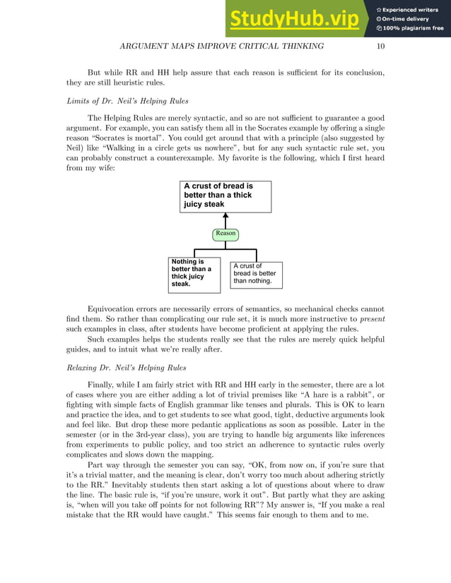 Argument Maps Improve Critical Thinking | PDF
