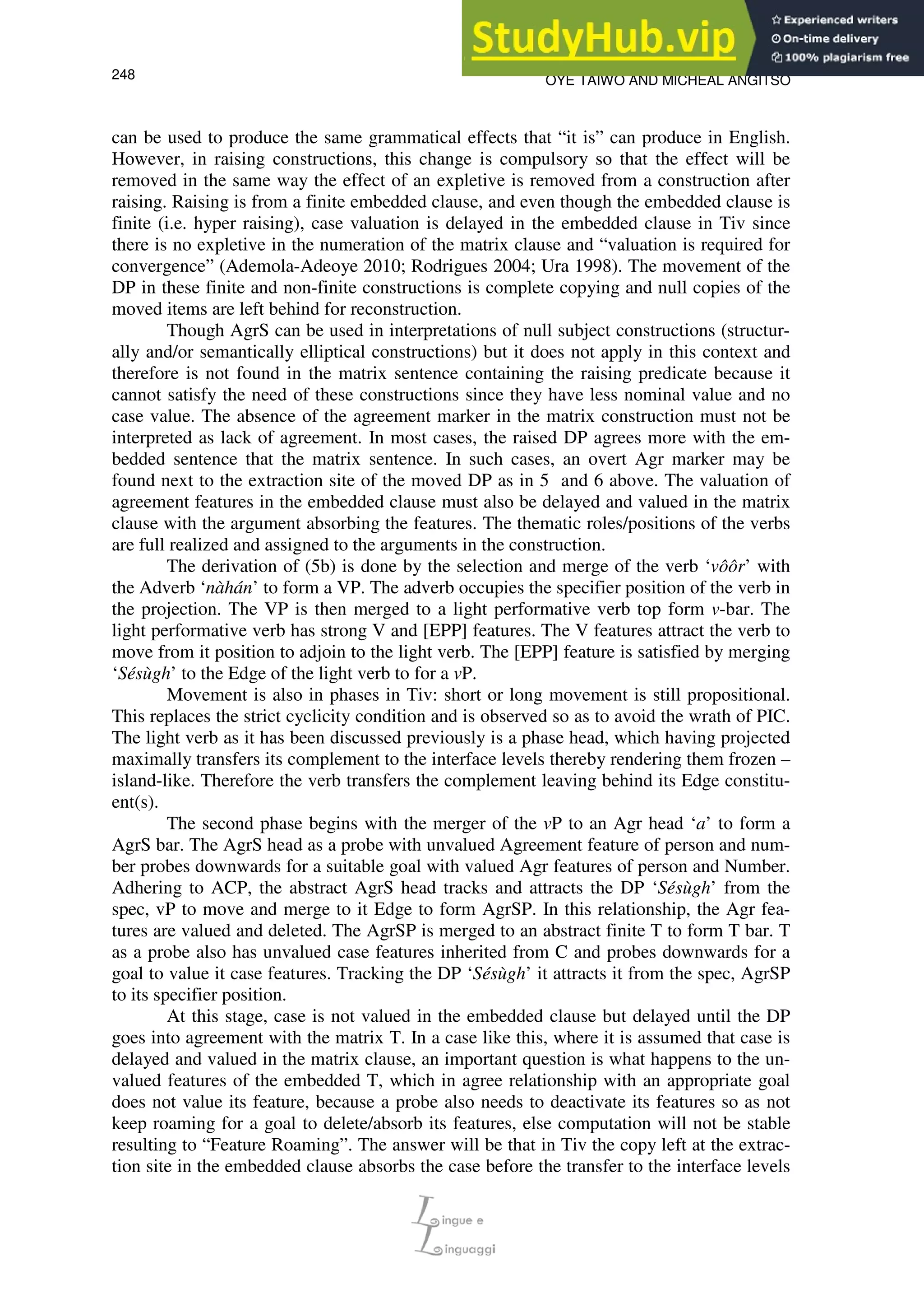 Argument Movement In The Tiv Language | PDF | Programming Languages | Computing