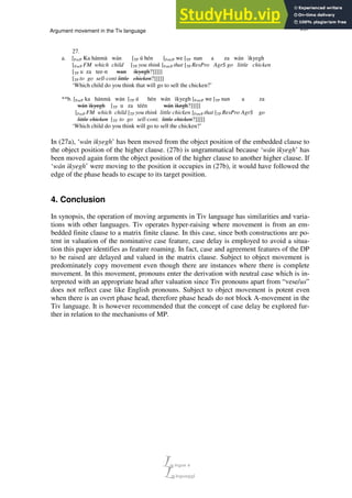 Argument Movement In The Tiv Language | PDF | Programming Languages | Computing
