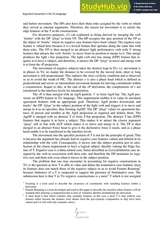 Argument Movement In The Tiv Language | PDF | Programming Languages | Computing