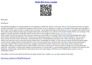 Argument On Media Bias | PDF