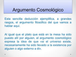 Argumentos a favor de la existencia de Dios | PPTX