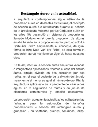 Argumentos a favor y en contra rectangulo aureo | DOCX