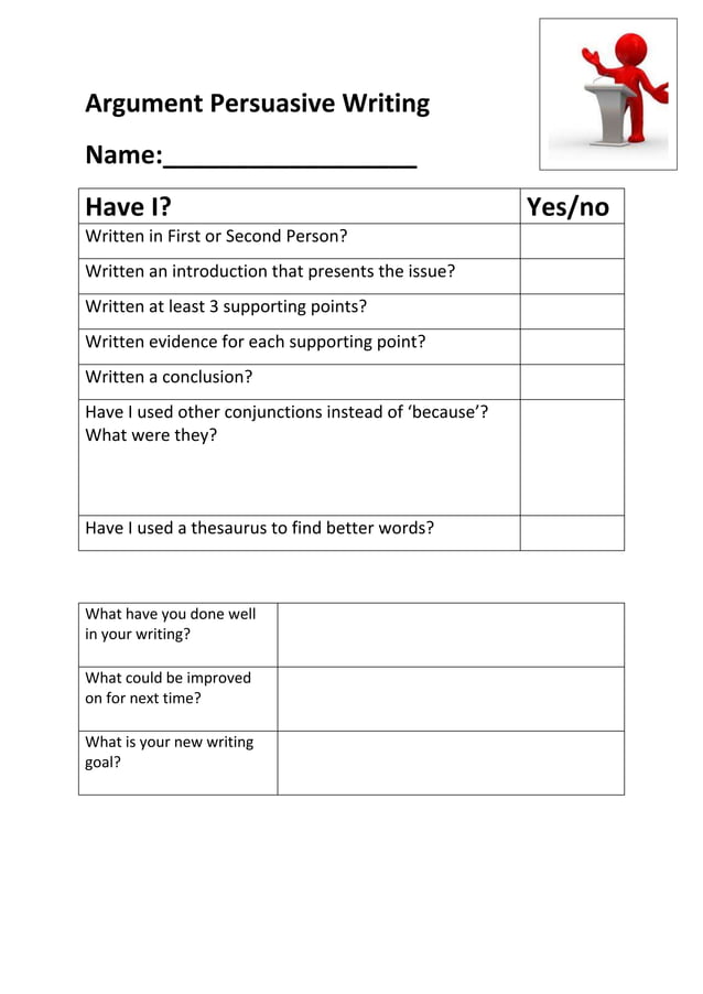 Argument persuasive writing assessment | DOCX