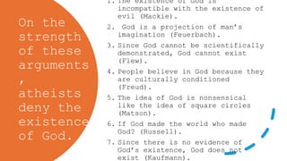 Arguments in Atheism Based on Beliefs... | PPTX