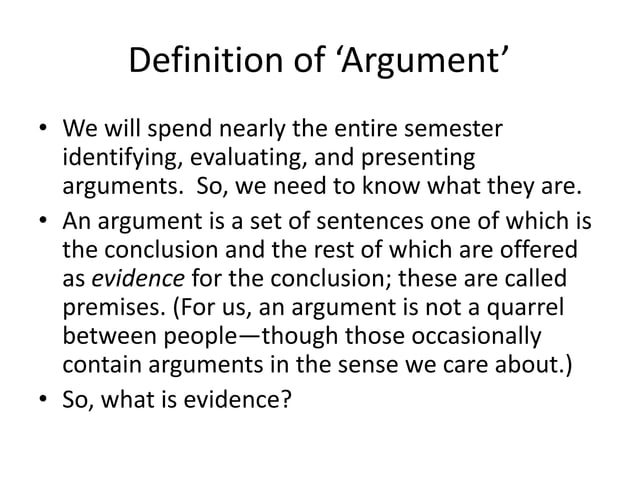 Arguments and Evidence | PPTX