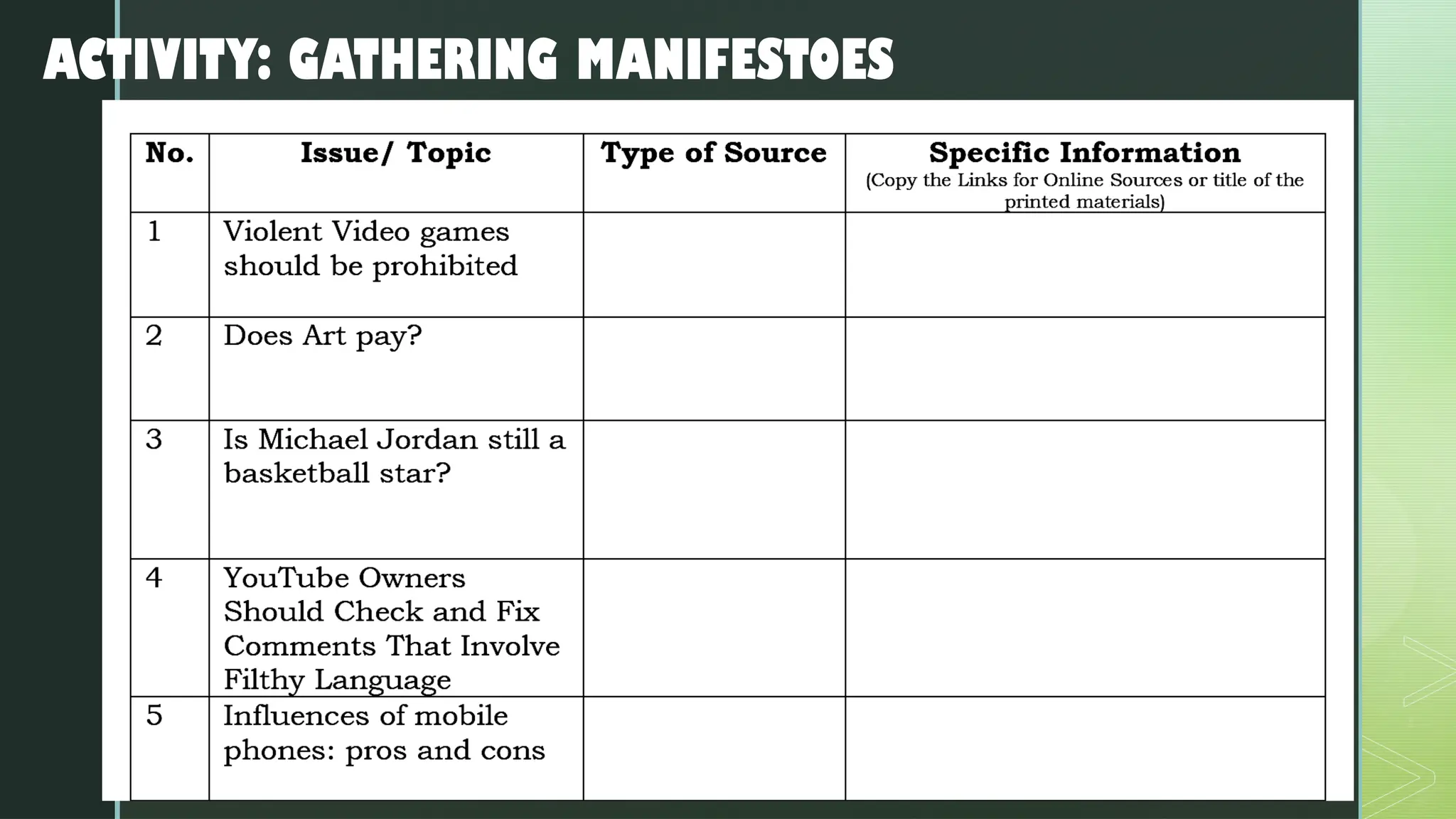 ARGUMENTS AND MANIFESTOES-EAPP 2ND QUARTER.pptx | Education