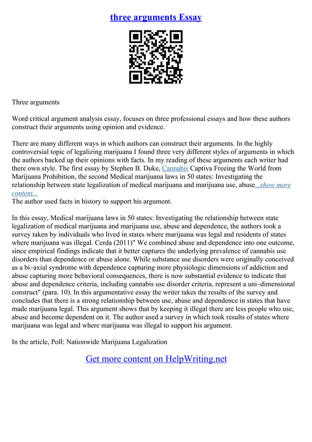 Arguments Essay | PDF