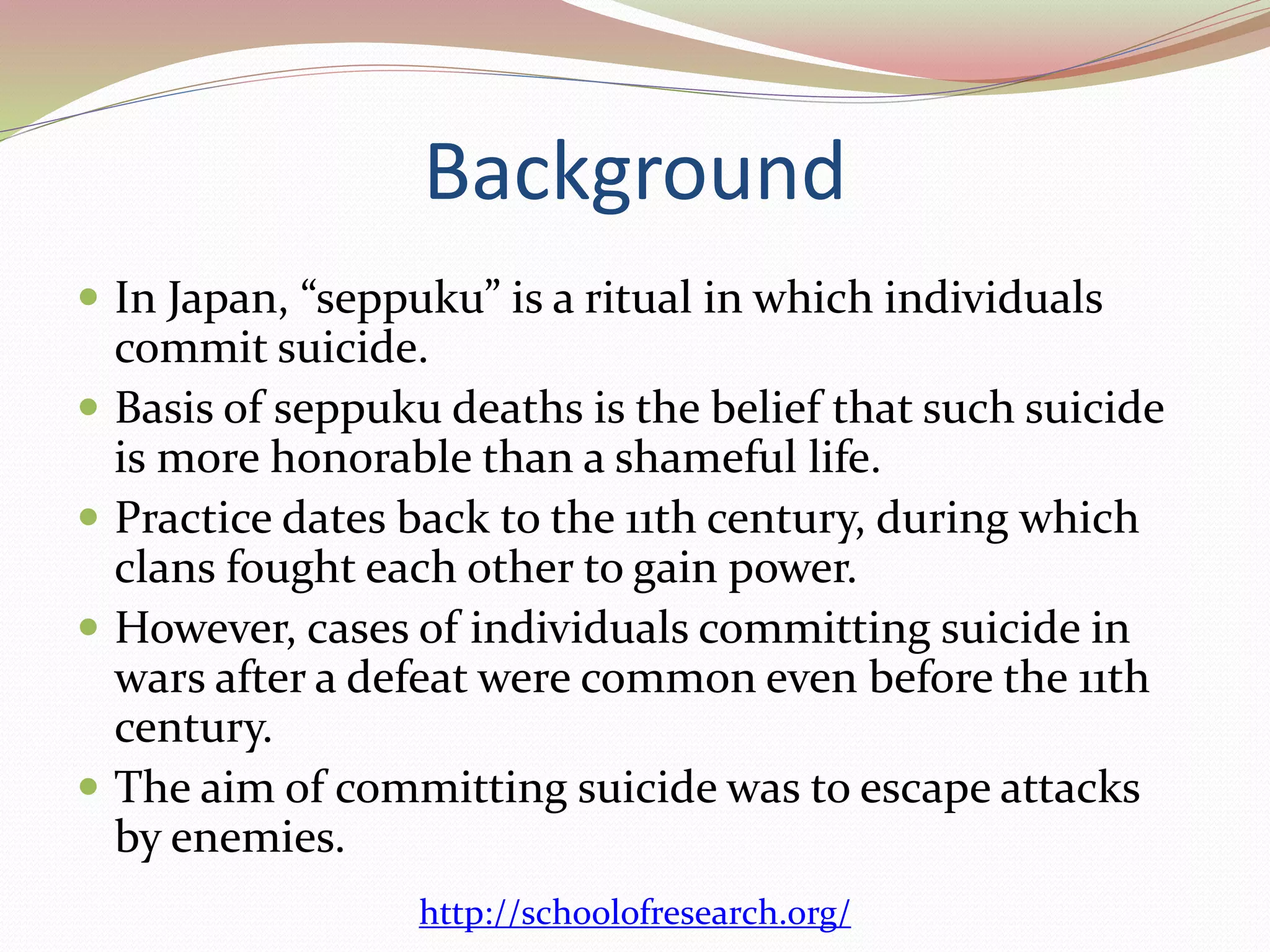 Arguments on seppuku deaths | PPTX