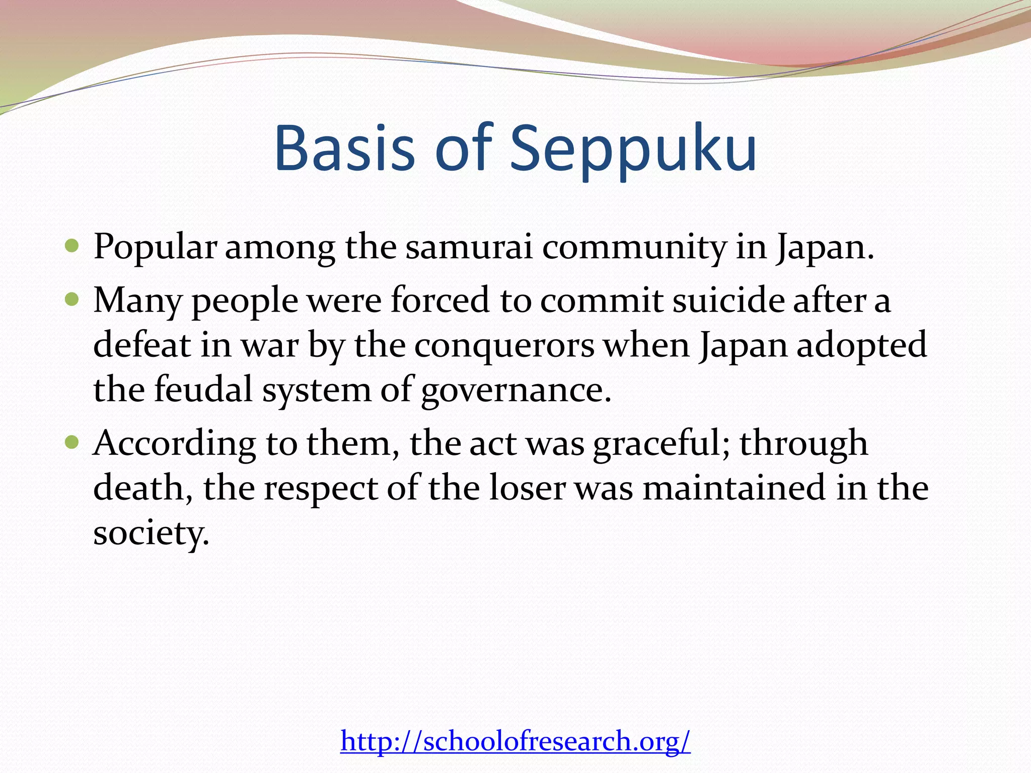 Arguments on seppuku deaths | PPTX