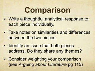 Writing Arguments about Literature: Stories & Poetry | PPTX