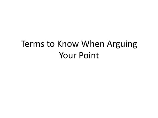 Argument terms | PPT