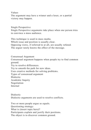 ArgumentWhat is itWhat Argument IsDispute, involvi.docx