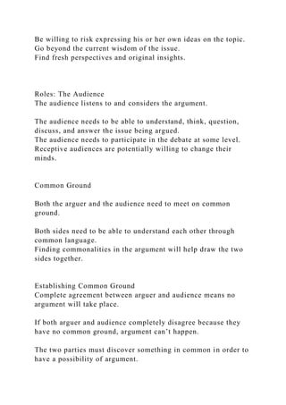 ArgumentWhat is itWhat Argument IsDispute, involvi.docx