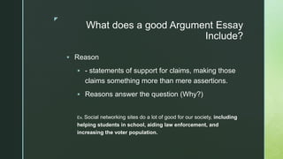 Argument writing 8th | PPTX