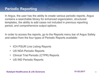 Argus Aggregrate Reporting_Katalyst HLS | PPT | Medical Health