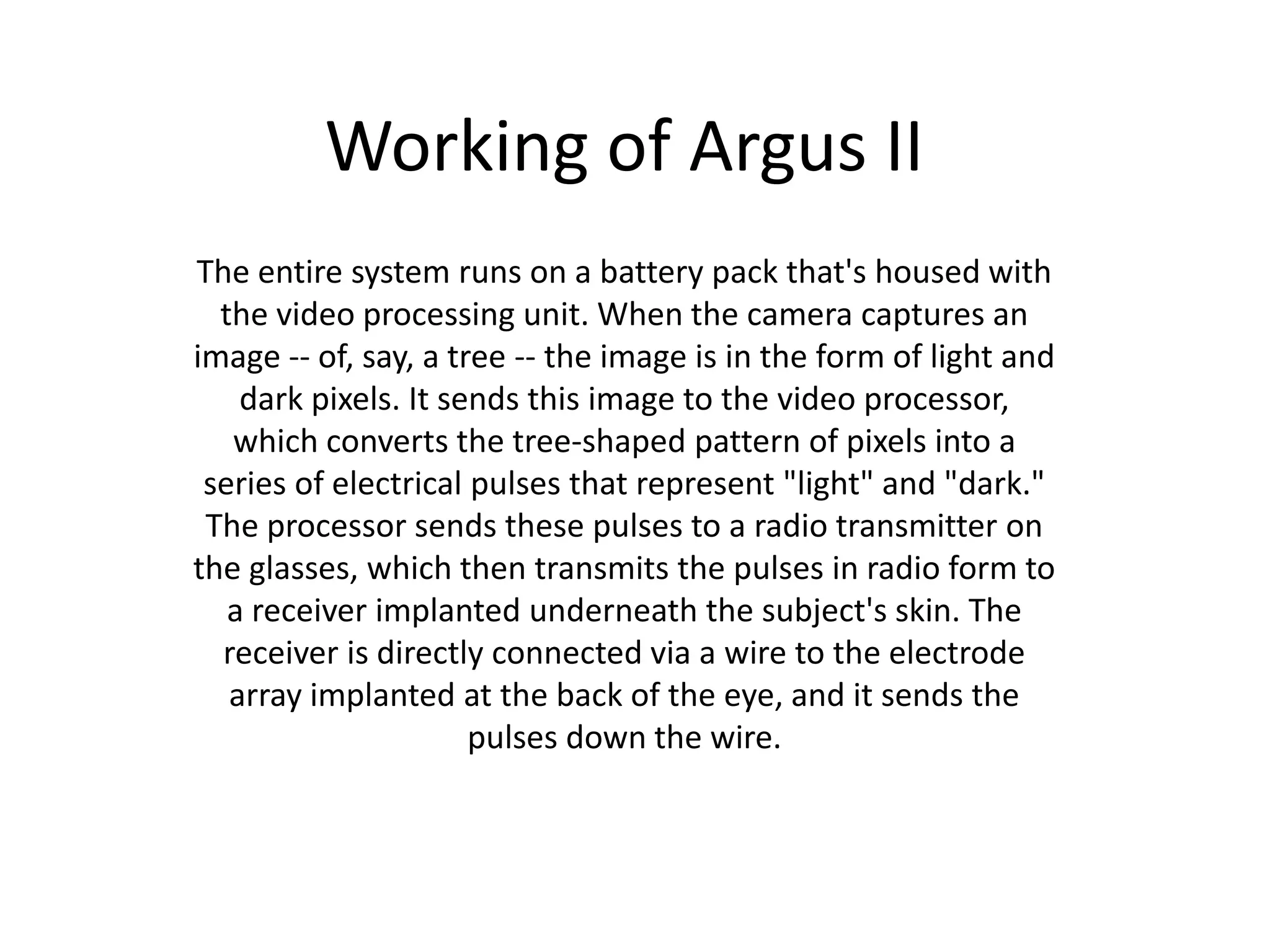 Argus ii bring sight to blind people | PPTX