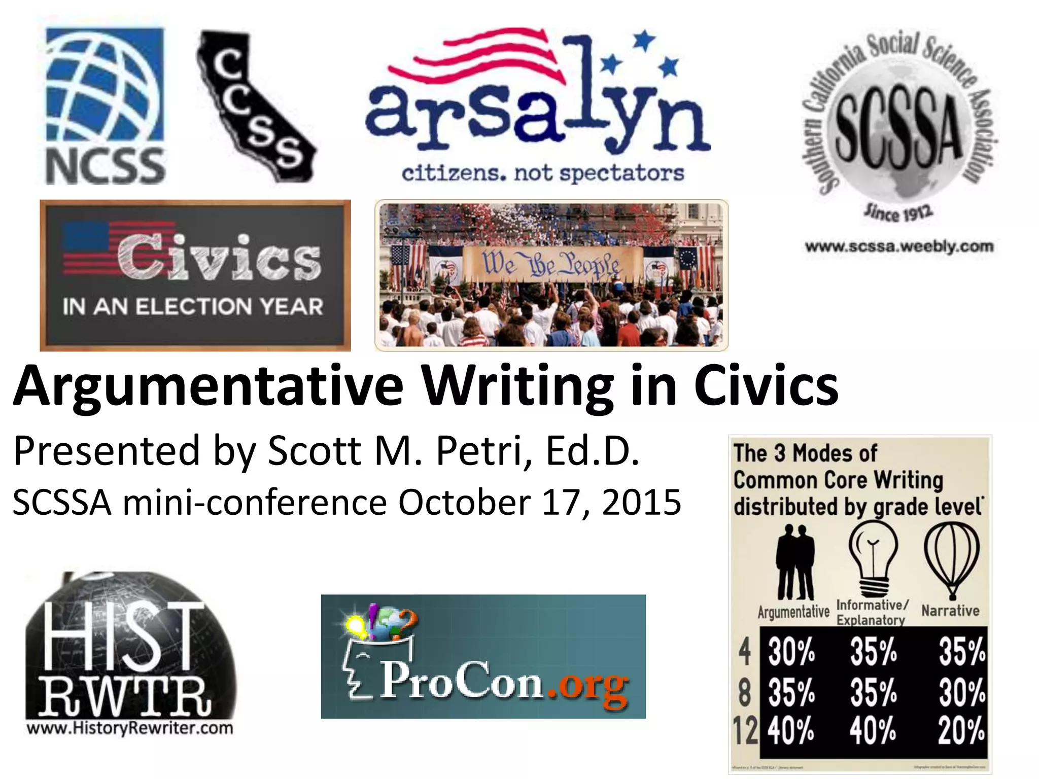 Argumentative Writing in Civics | PPT