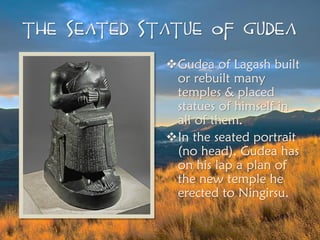 Seated Statue Of Gudea Holding Temple Plan