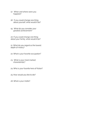 Art History I Proust Questionnaire | PDF