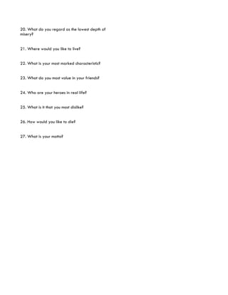 Arh2050 sp2015 proust questionnaire | PDF