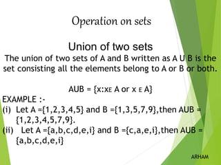 Arham.pptx for maths sets class 12 beat for all | PPT