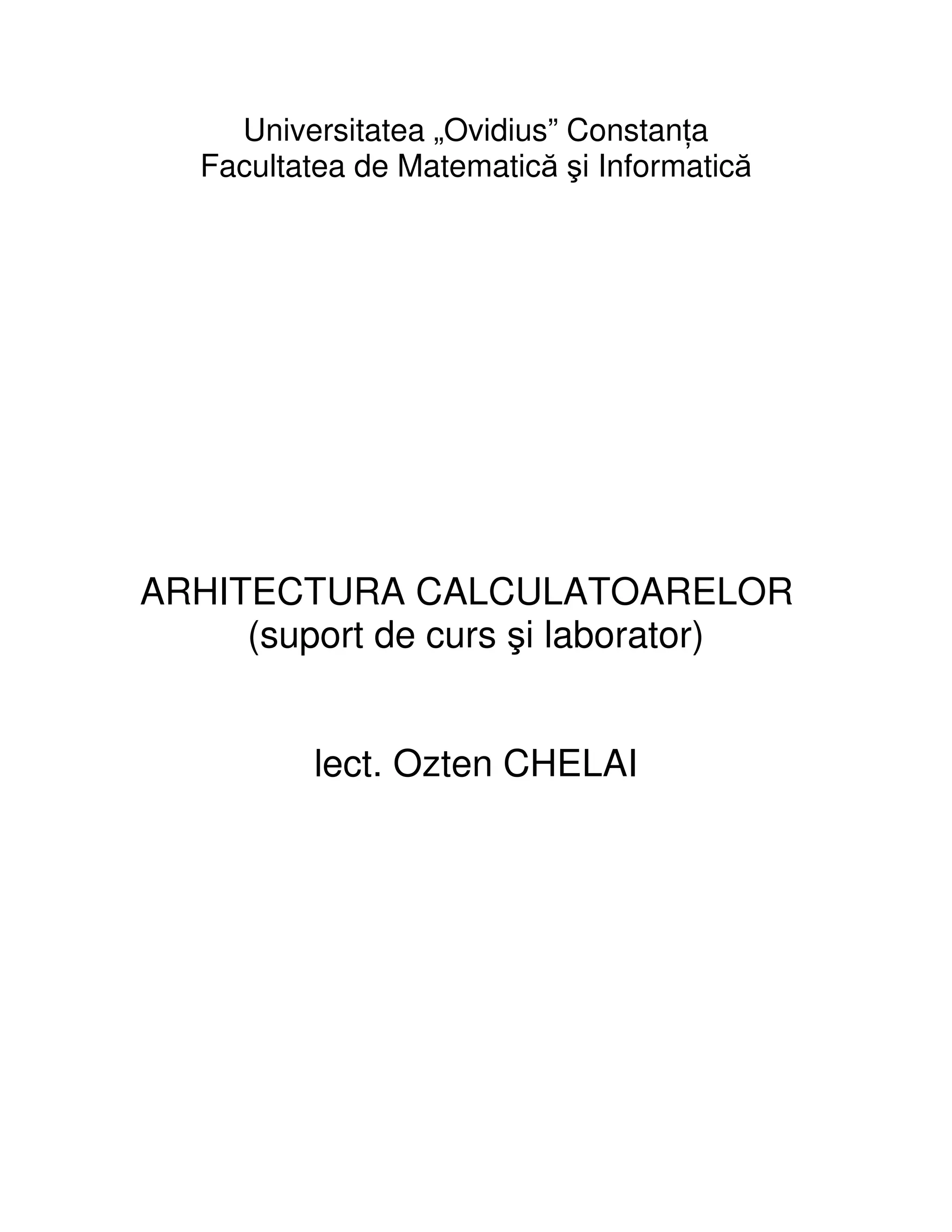 Arhitectura sistemelor-de-calcul | PDF