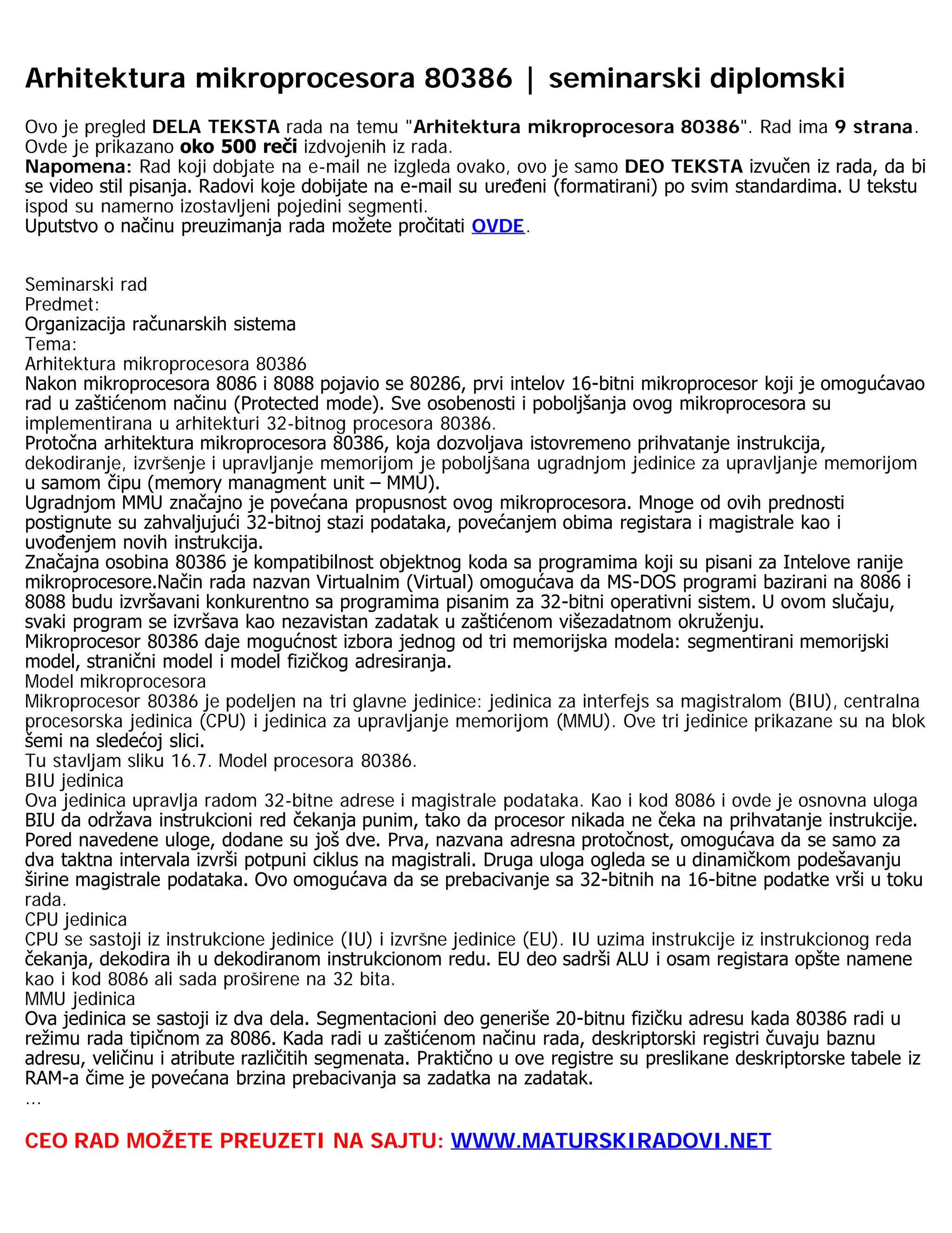 Arhitektura mikroprocesora-80386 | PDF