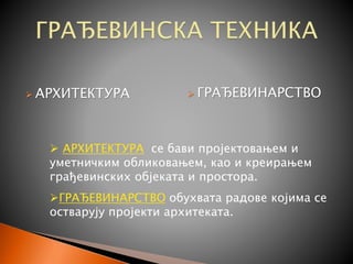 Arhitektura i građevinarstvo | PPT