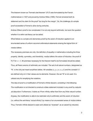 FERMAT’S LAST THEOREM PROVED BY INDUCTION (accompanied by a ...