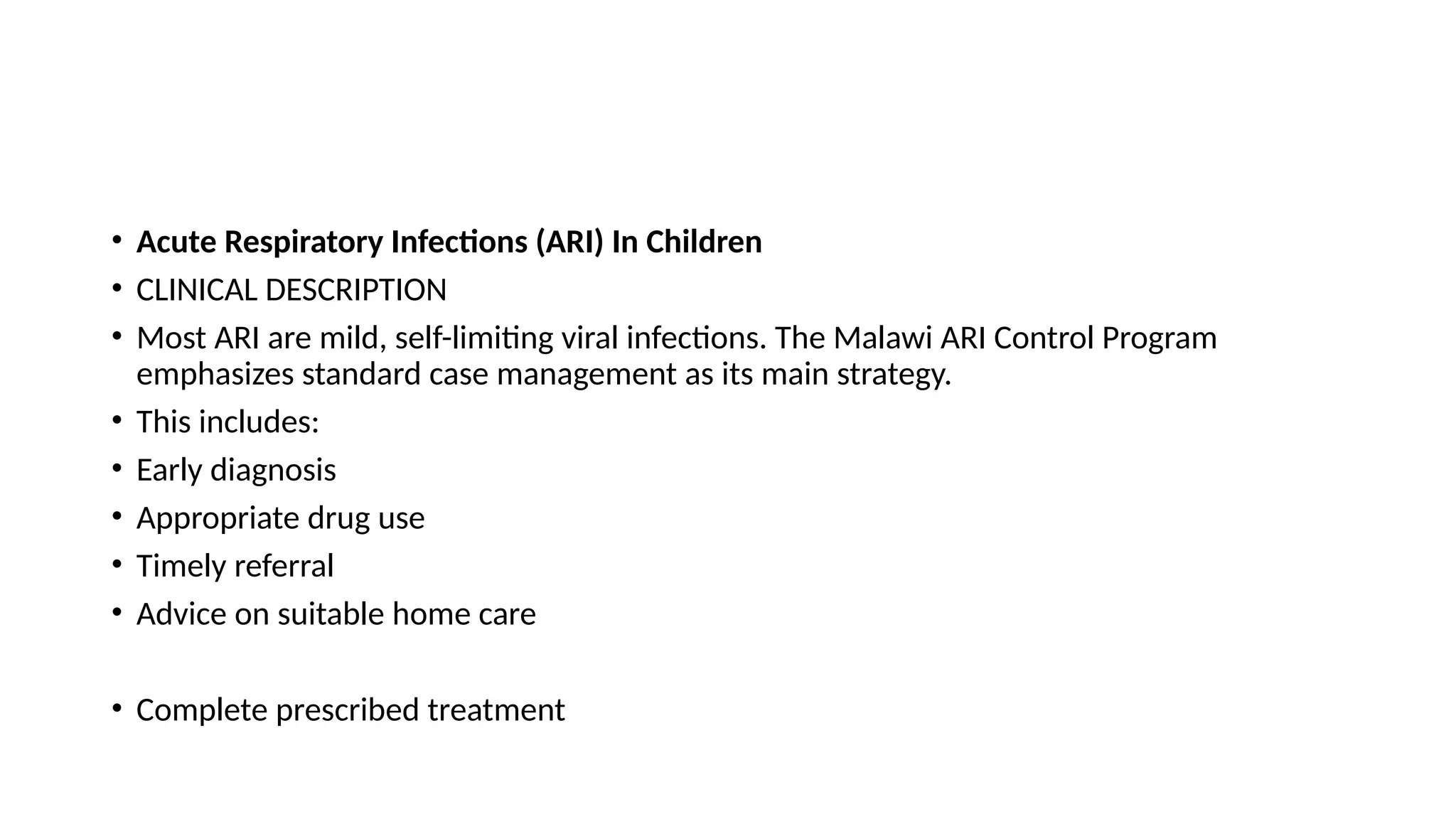 Acute respiratory infections management in peads | PPTX