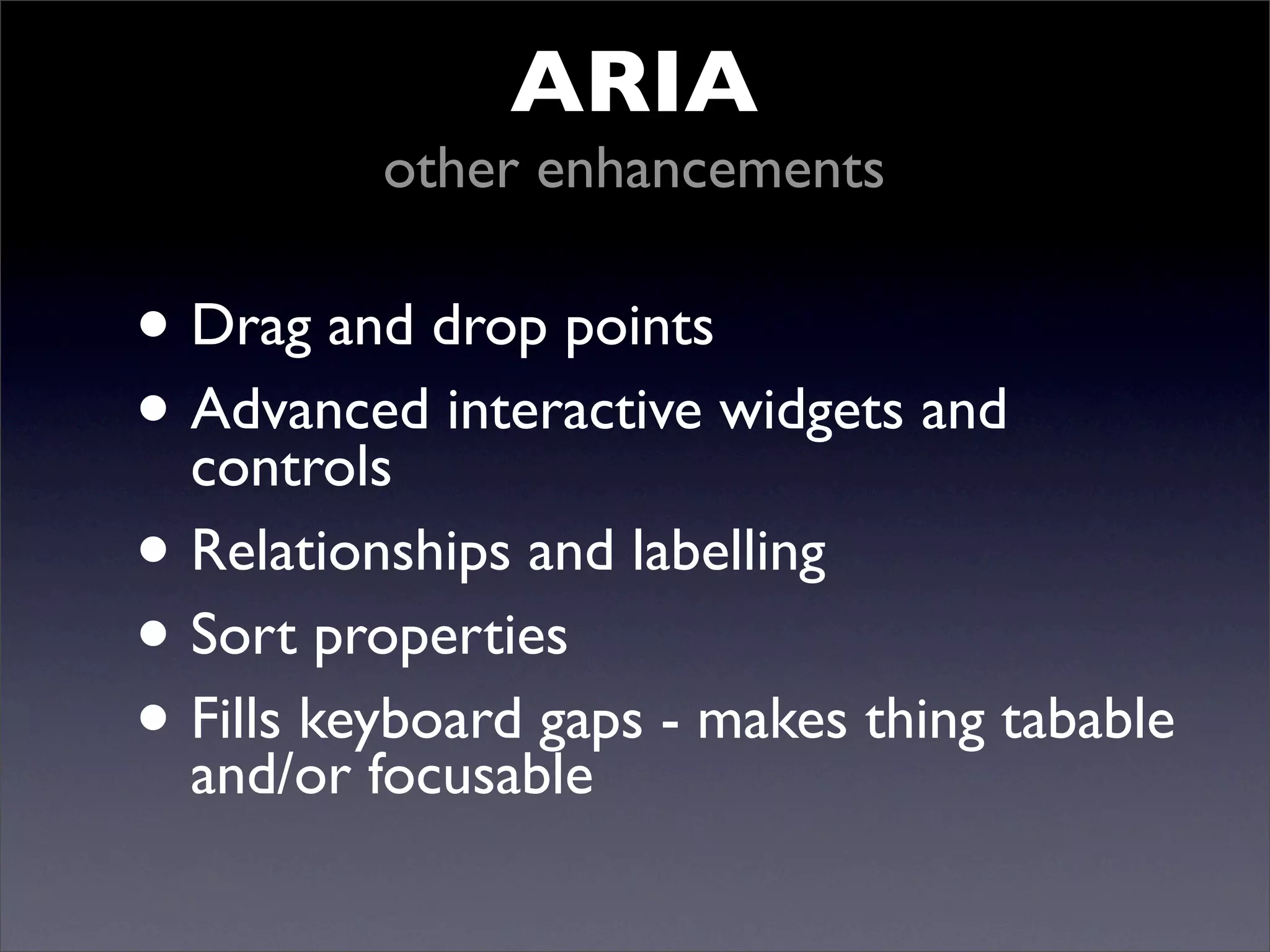 Implementing ARIA for Real World Accessibility | PPT
