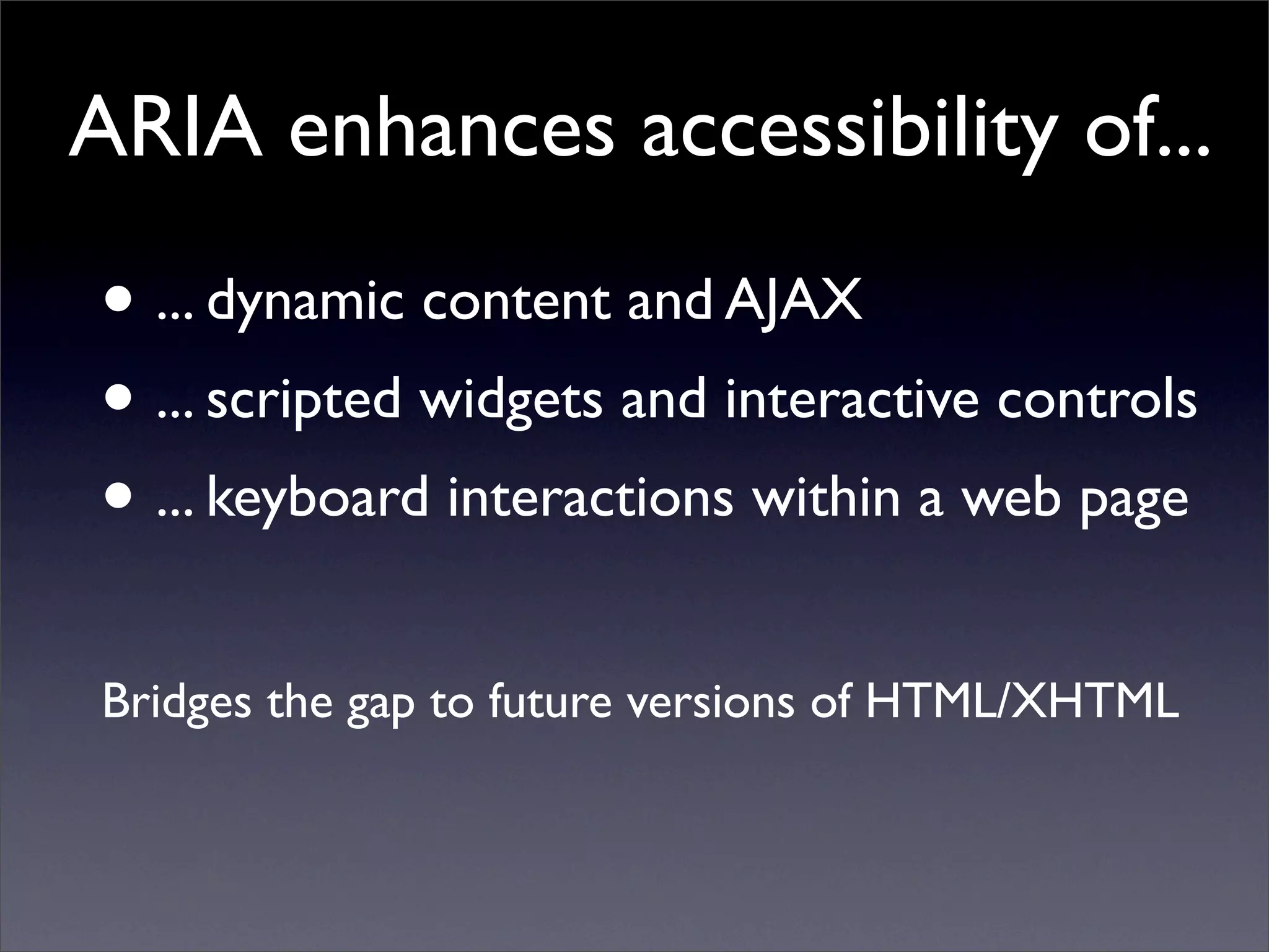 Implementing ARIA for Real World Accessibility | PPT