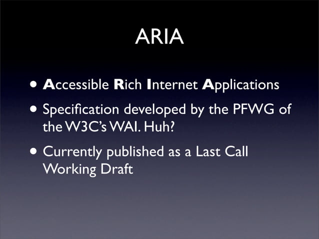 Implementing ARIA for Real World Accessibility | PPT