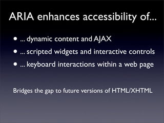 Implementing ARIA for Real World Accessibility | PPT