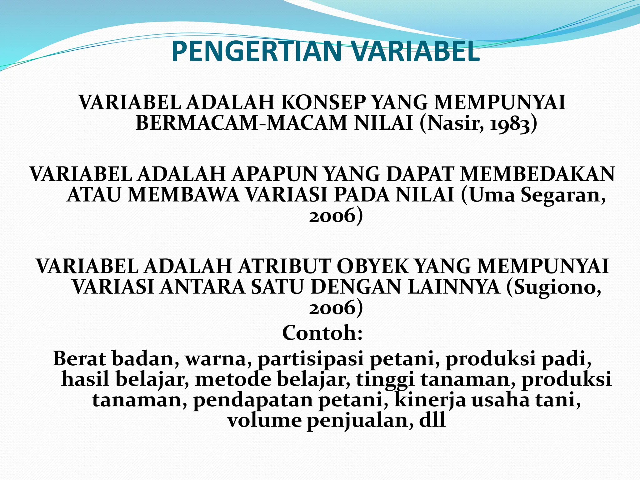 VARIABEL PENELITIAN - Metode Penelitian Sosial.pptx