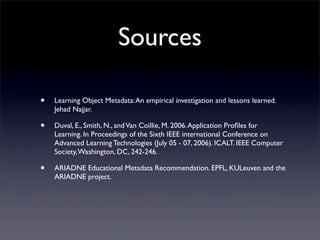 ARIADNE LOM Application Profile | PDF | Databases | Computer Software and Applications