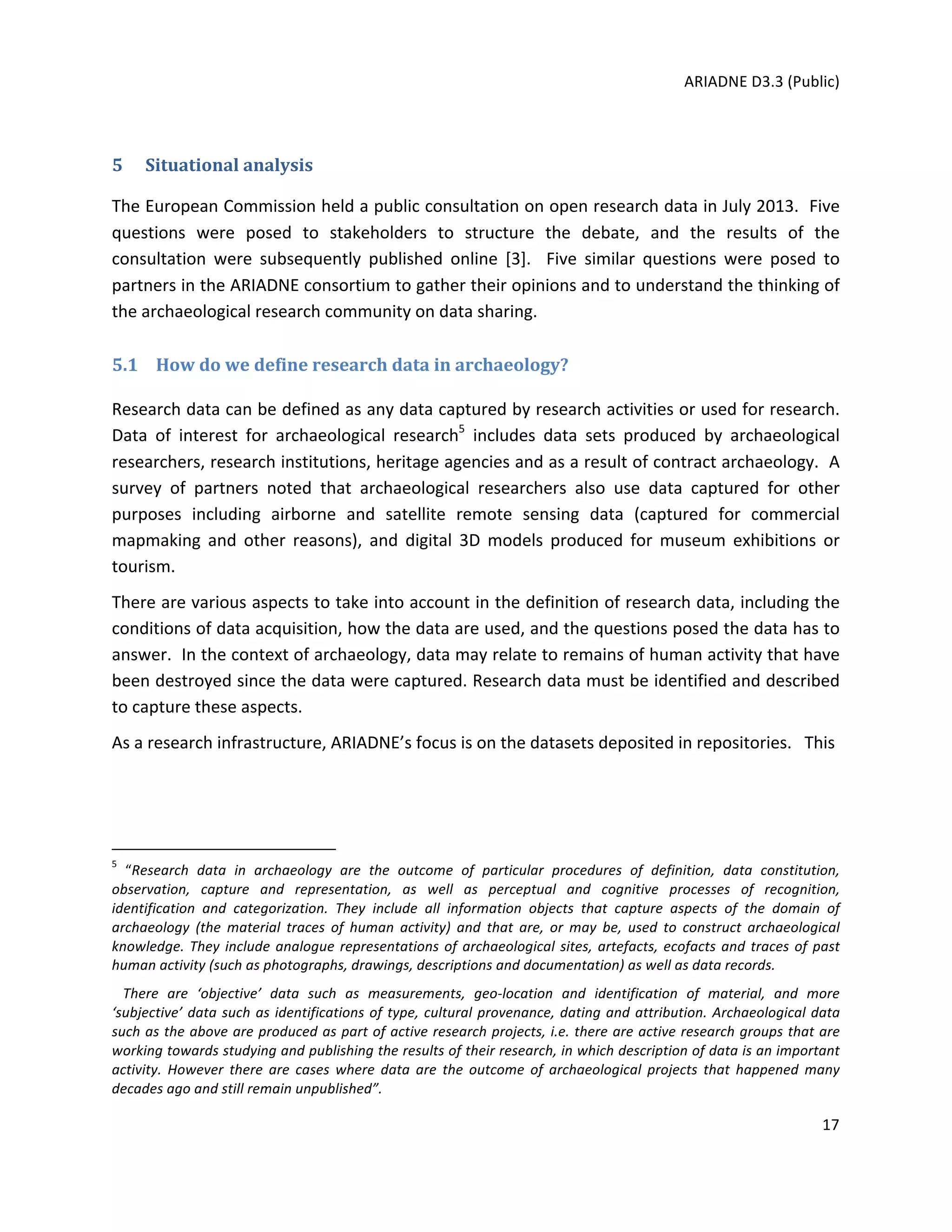 ARIADNE: Report on data sharing policies | PDF