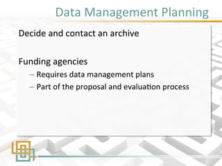 Data management planning – what it is and how to do it | PDF