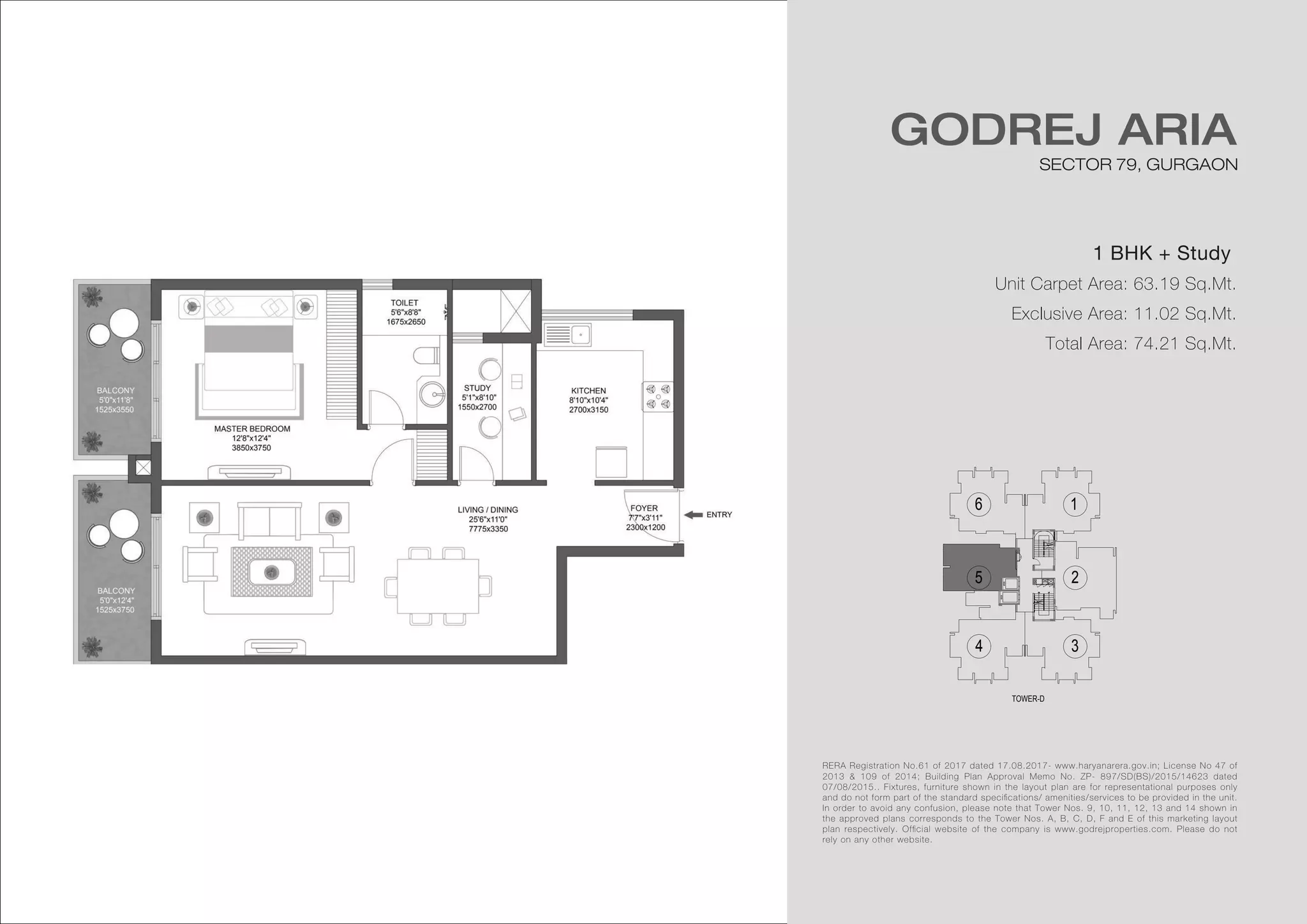 2 BHK Flats in Sector 79 Gurgaon - Godrej Aria Floor Plan | PPT