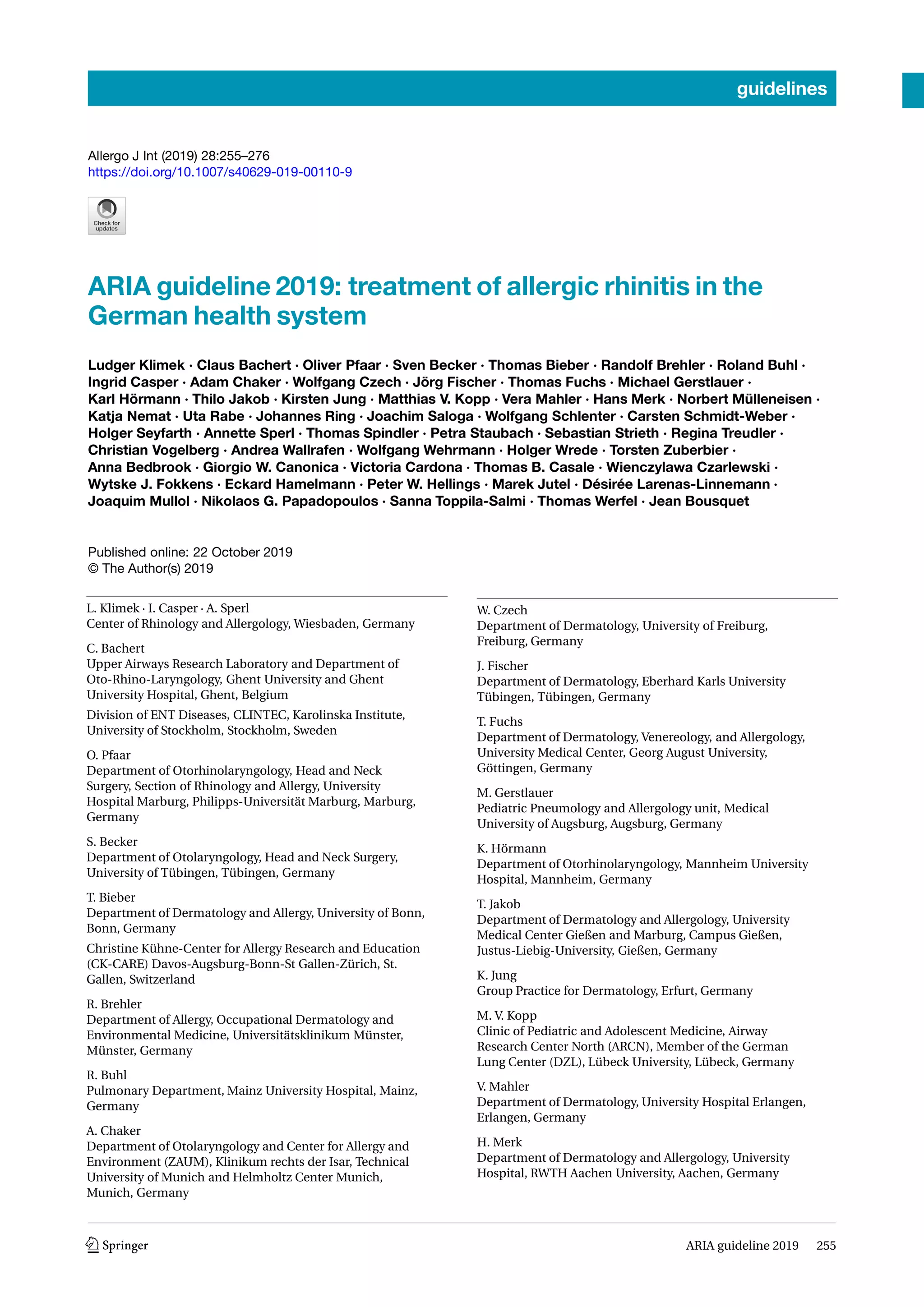 Aria guideline 2019 | PDF